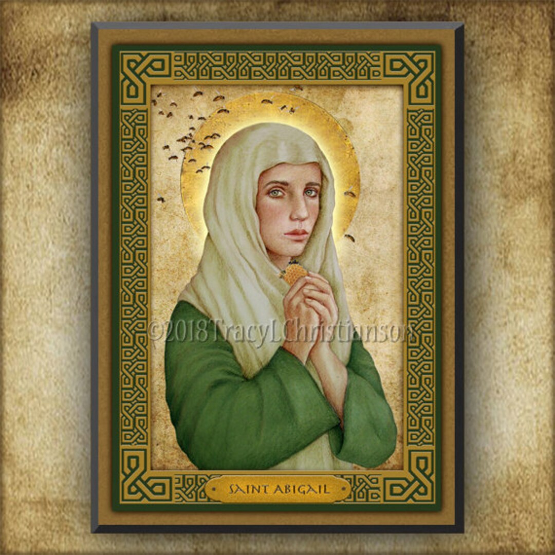 St. Abigail Wood Plaque & Holy Card GIFT SET, for Confirmation, Bee ...