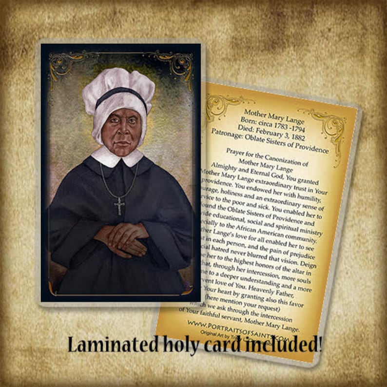Mother Mary Lange Wood Plaque/wood Icon and Holy Card GIFT SET for a ...