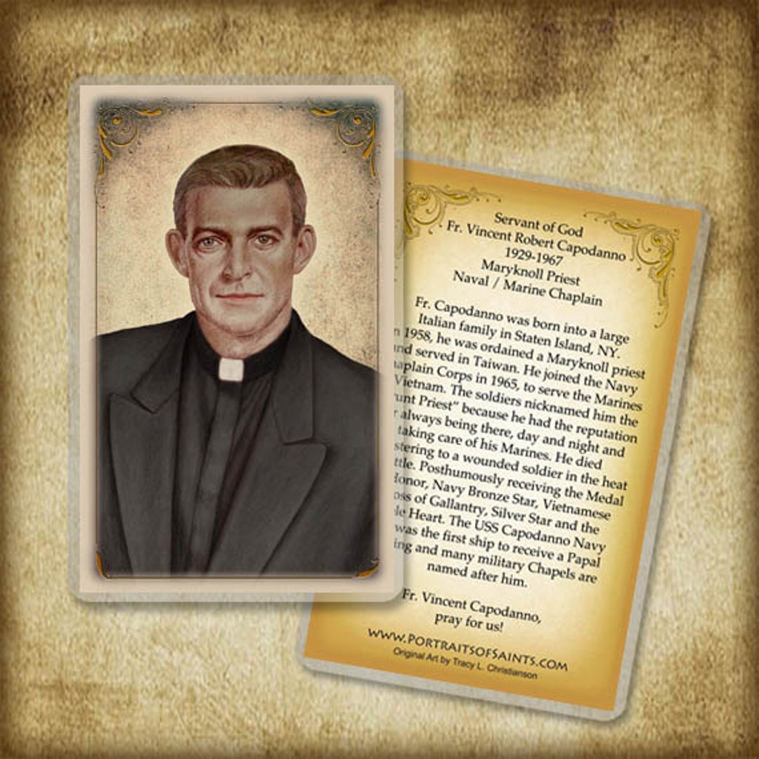 Fr. Vincent Capodanno Holy Card, Marine Chaplain That Was Killed in ...
