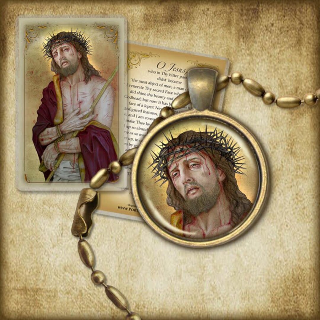 Ecce Homo Pendant and Holy Card GIFT SET, the Suffering Christ - Etsy