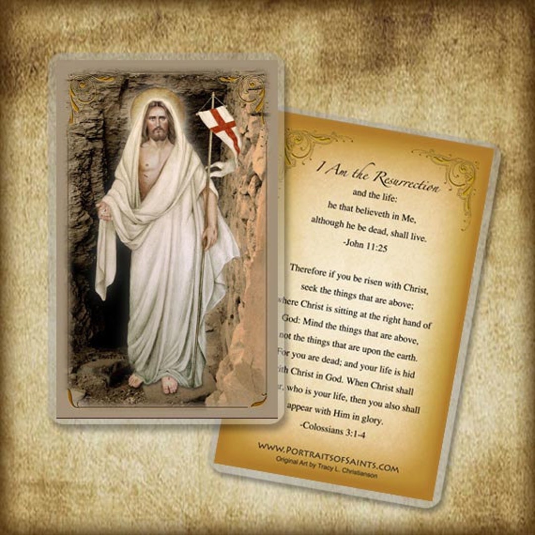 The Resurrection of Jesus Christ Holy Card, Easter - Etsy