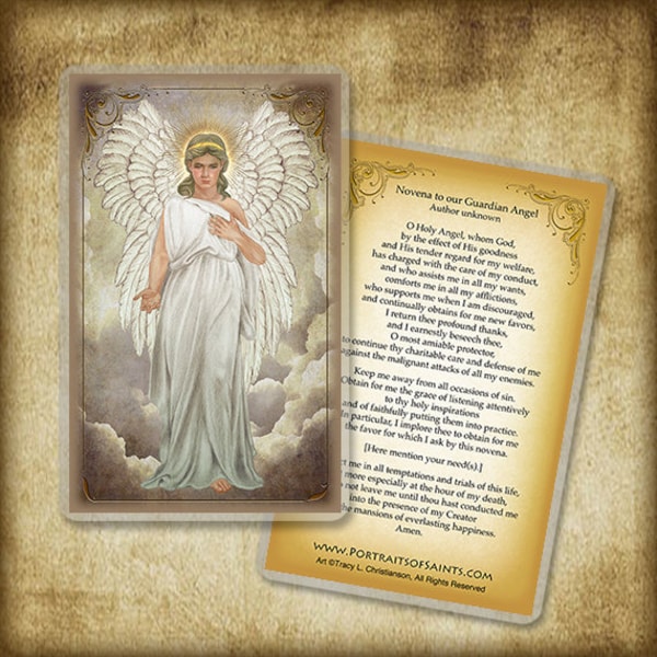 Guardian Angel Prayer Card - Etsy