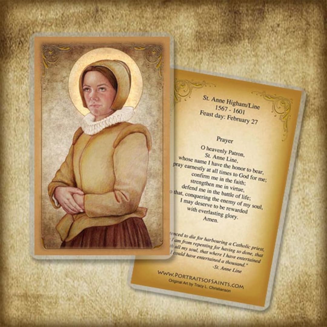 St. Anne Line Prayer Card - Etsy