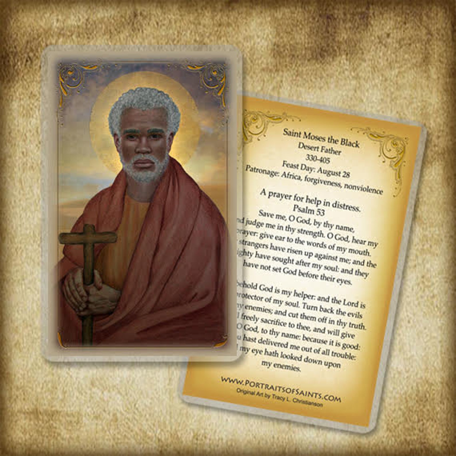 St. Moses the Black, (the Ethiopian) Holy Card, Catholic Prayer Card - Etsy