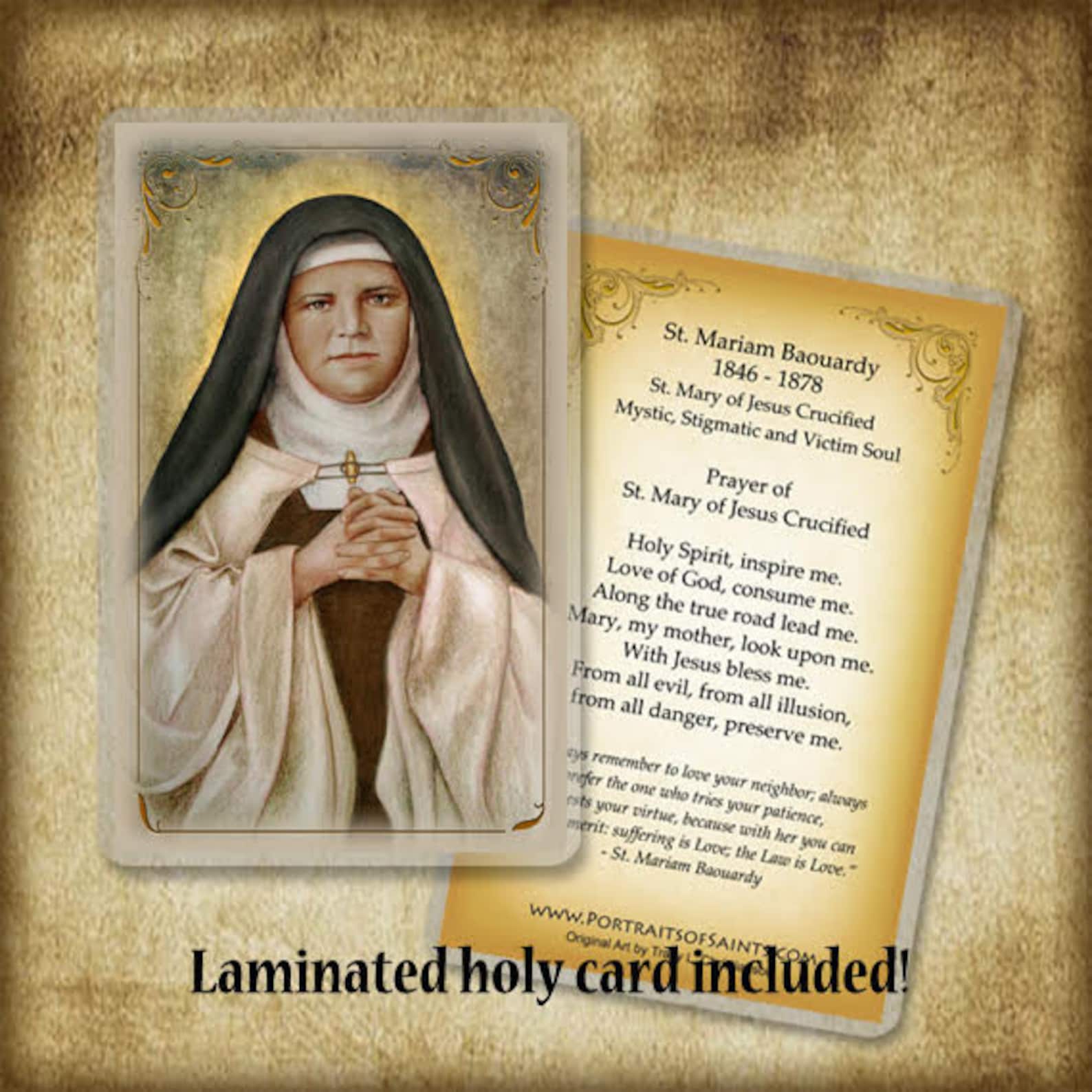 St. Mariam Baouardy Pendant and Holy Card GIFT SET for Those Who Suffer ...