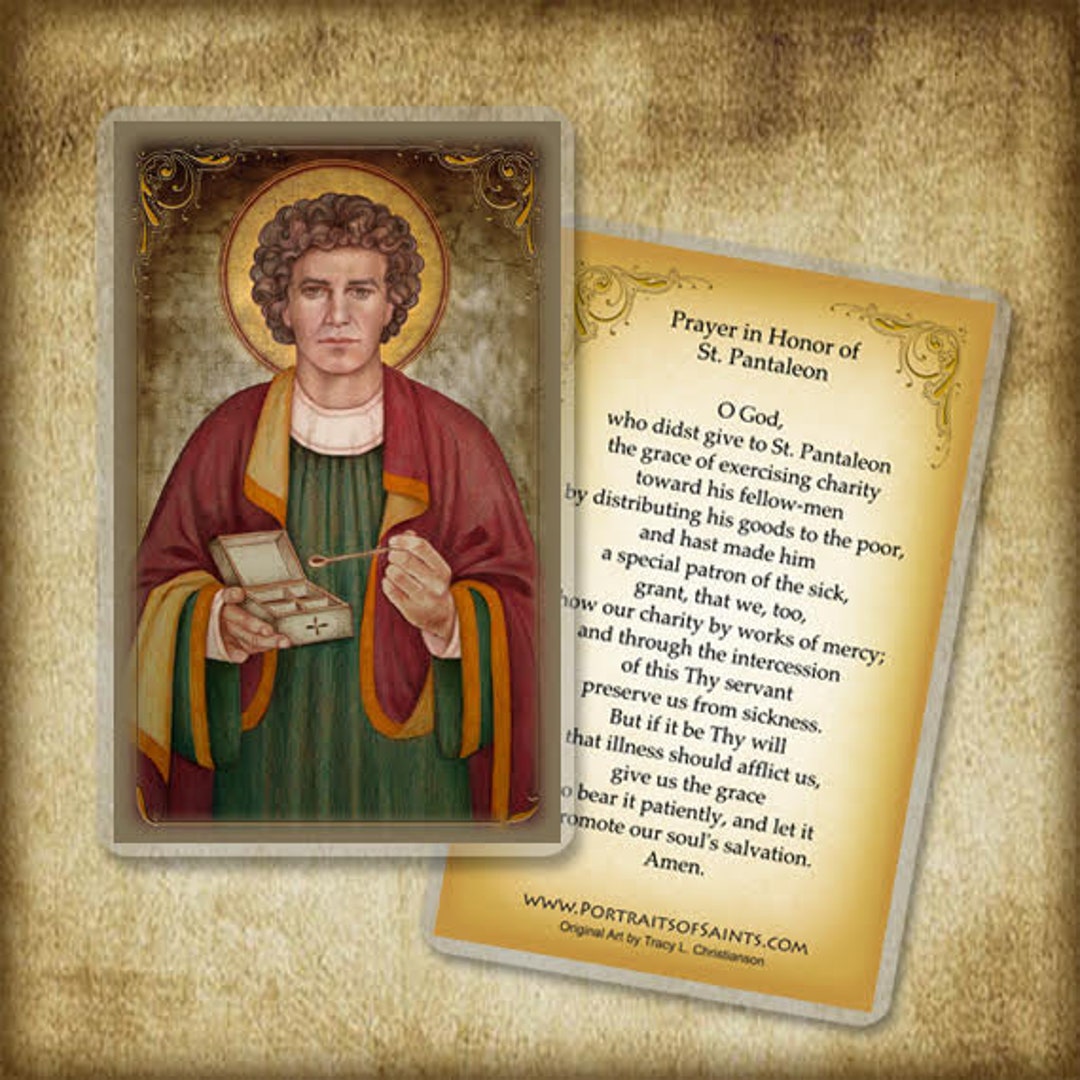 St. Pantaleon Holy Card, Saint for Midwives and Doctors - Etsy