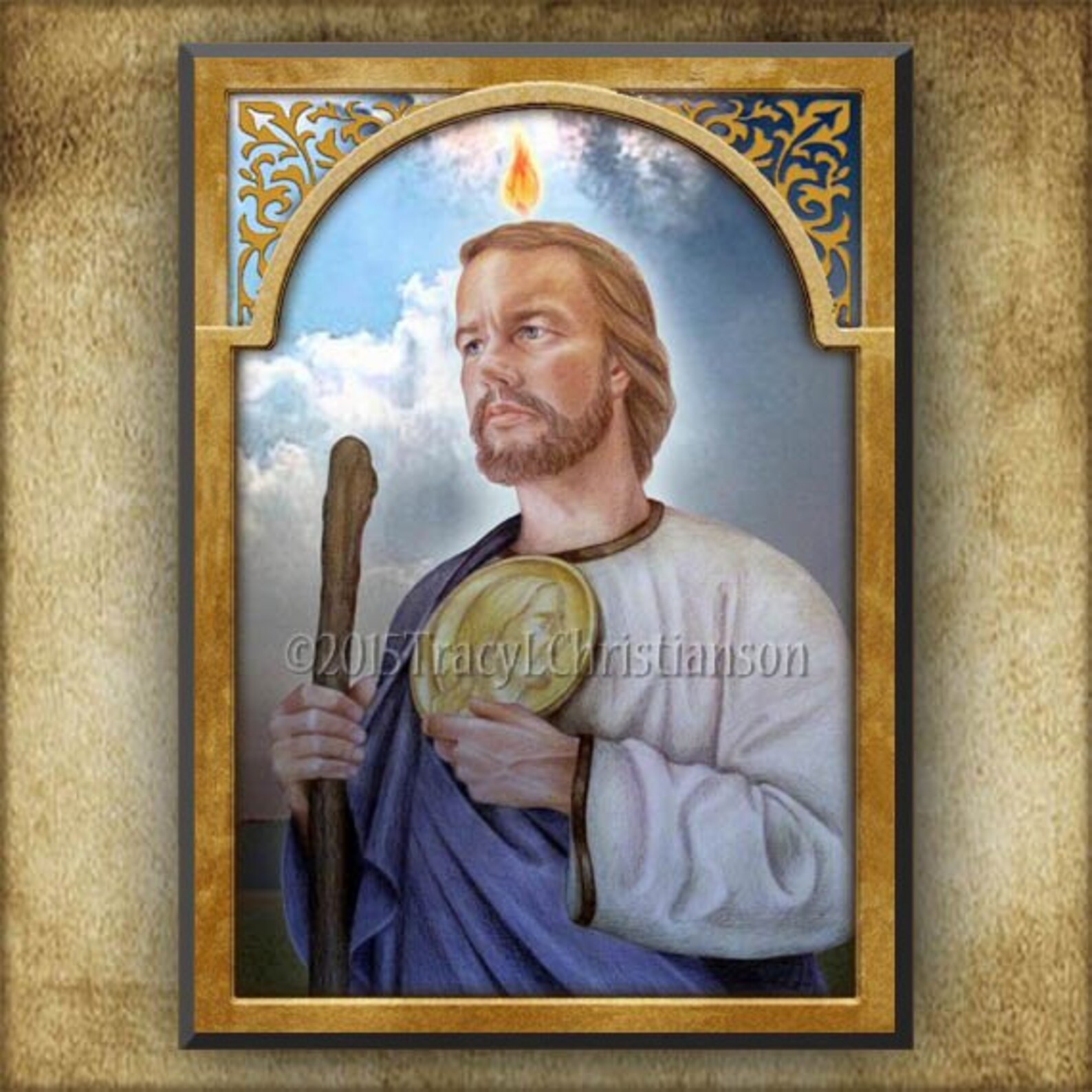 St. Jude Thaddeus Wood Icon & Holy Card GIFT SET, Patron Saint of Lost ...
