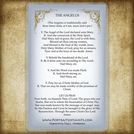 Angelus Prayer Cards Angelus: Holy Card