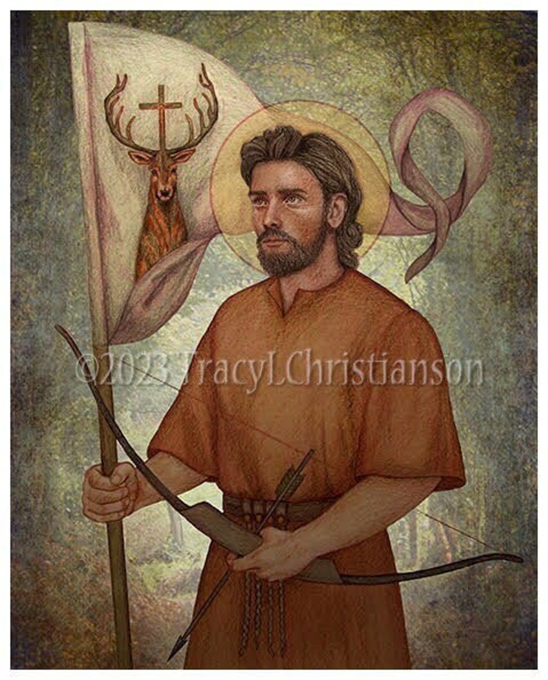 St. Eustace Catholic Saint Art Print/picture 14 Holy Helper, Saint for ...
