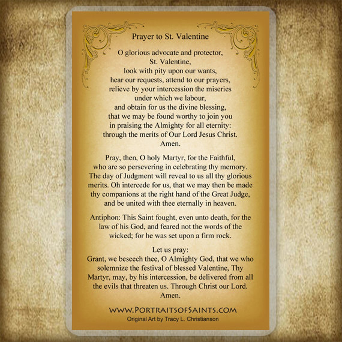 St. Valentine Prayer Card, Saint for Chaste Love - Etsy
