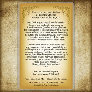 Rose Hawthorne Holy Card, Catholic Prayer Card - Etsy