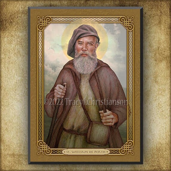 St. William of Perth Wood Icon/plaque & Holy Card GIFT SET | Etsy