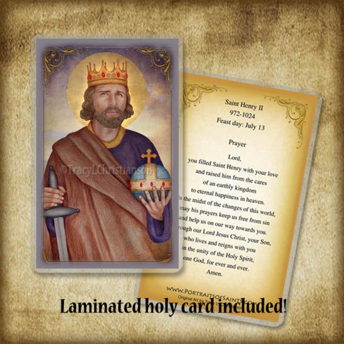 St. Henry II, King of France, Pendant and Holy Card GIFT Setholy Roman ...