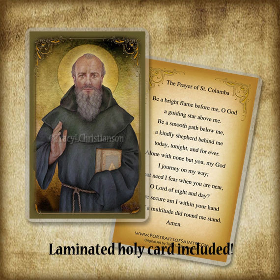 St. Columba Wood Plaque & Holy Card GIFT SET Catholic Saint - Etsy