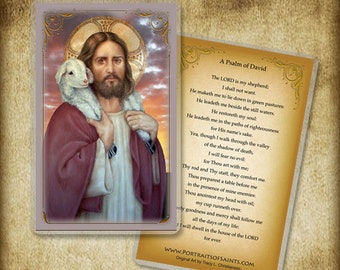 The Good Shepherd Wood Plaque and Holy Card GIFT SET for a | Etsy