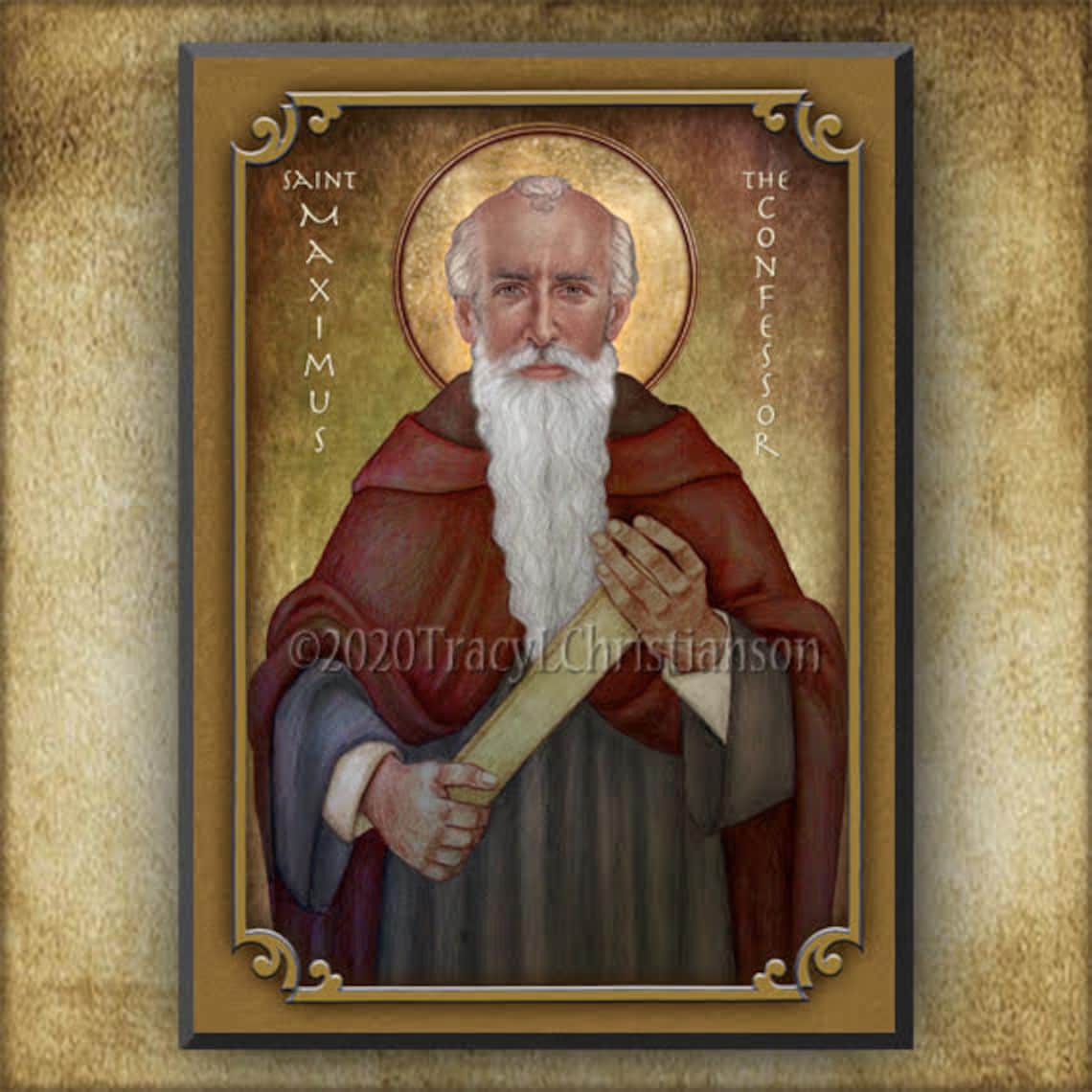 St. Maximus the Confessor Wood Icon & Holy Card GIFT SET for - Etsy