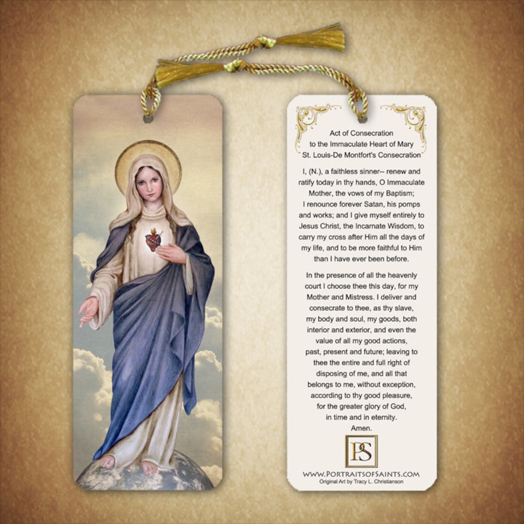 Immaculate Heart (full-length) Bookmark, Act of Consecration Prayer - Etsy