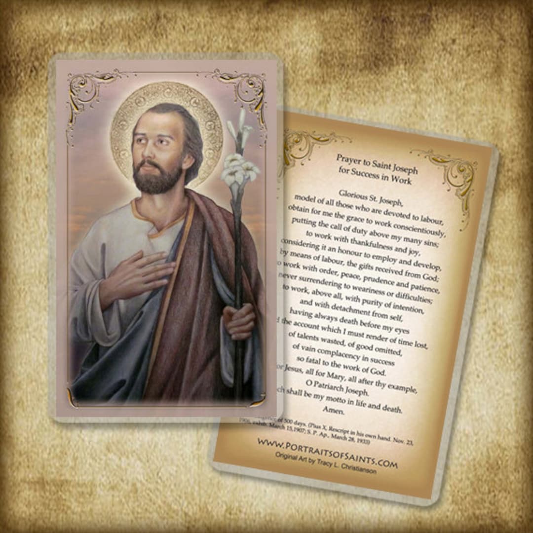 St. Joseph Holy Card, Patron of a Happy Death - Etsy