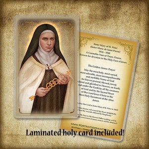 Sr. Mary of Saint Peter Wood Plaque/icon & Holy Card GIFT SET, Catholic ...