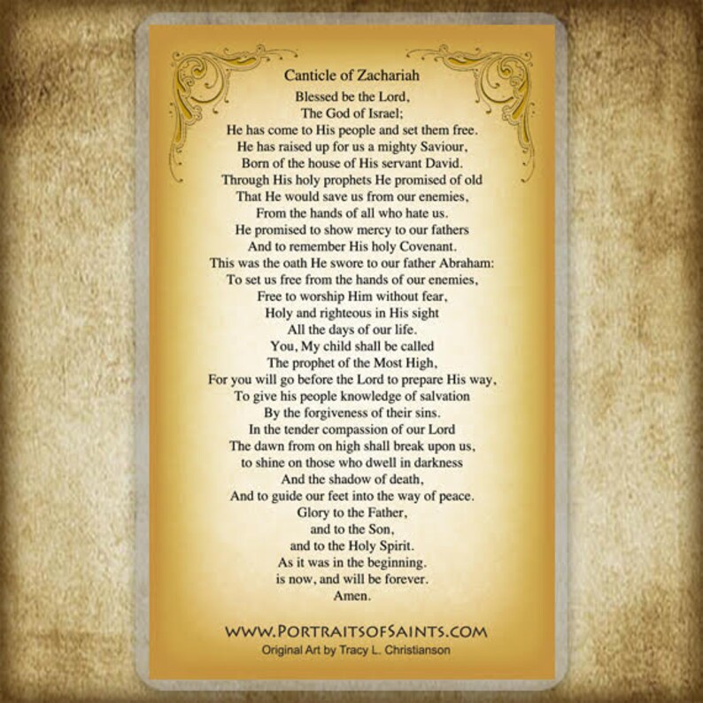 St. Zachariah Holy Card, Catholic Prayer Card - Etsy