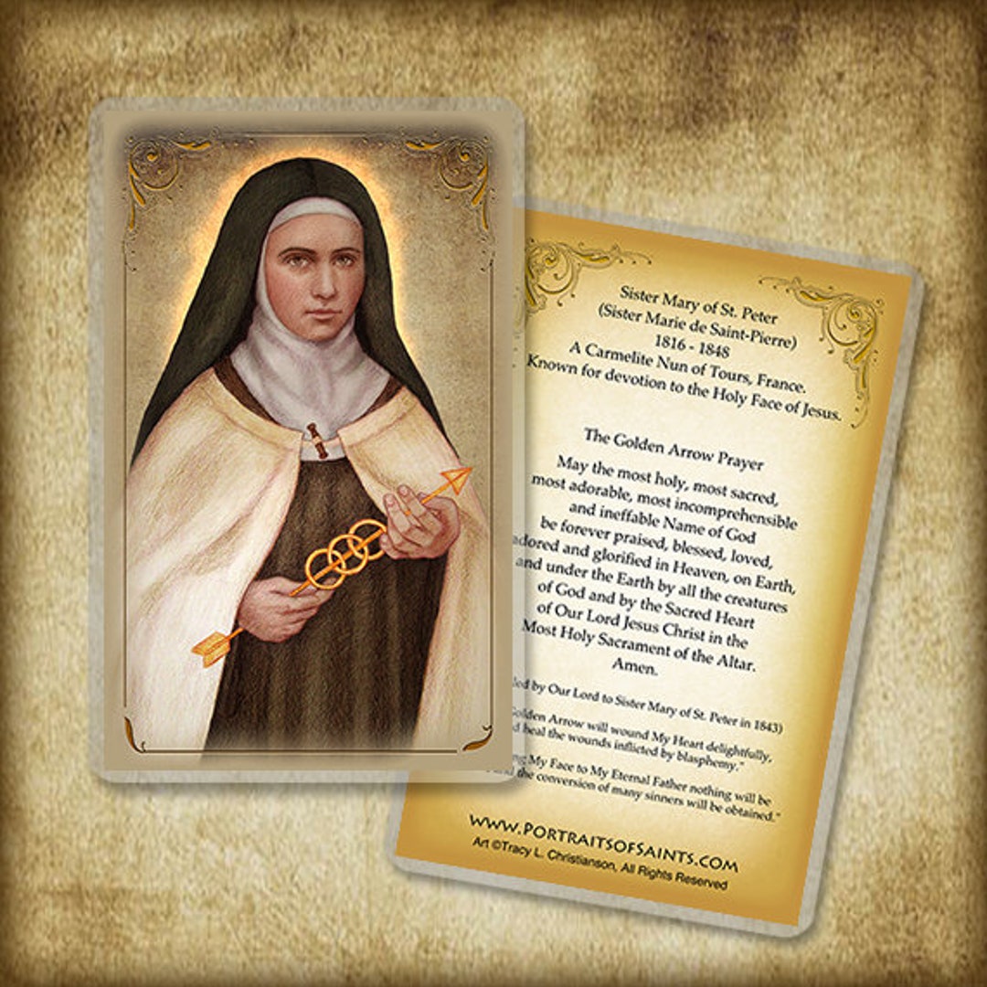 Sr. Mary of Saint Peterholy Card/prayer Card, Golden Arrow Prayer - Etsy