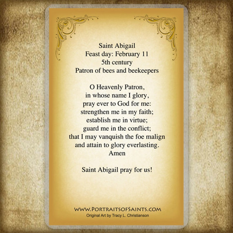 St. Abigail Prayer Card - Etsy