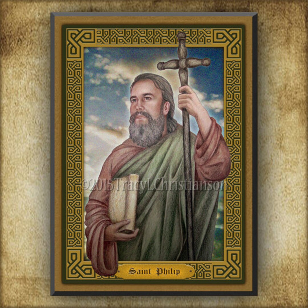 St. Philip the Apostle Wood Plaque & Holy Card GIFT SET, for Graduation ...