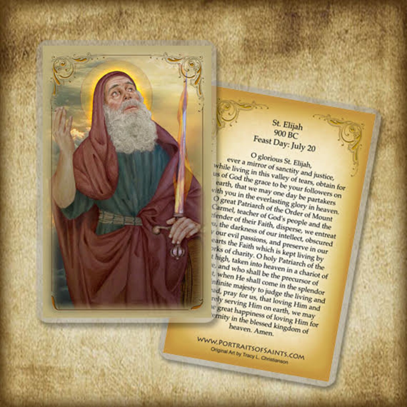 St. Elijah Holy Card Catholic Prayer Card - Etsy
