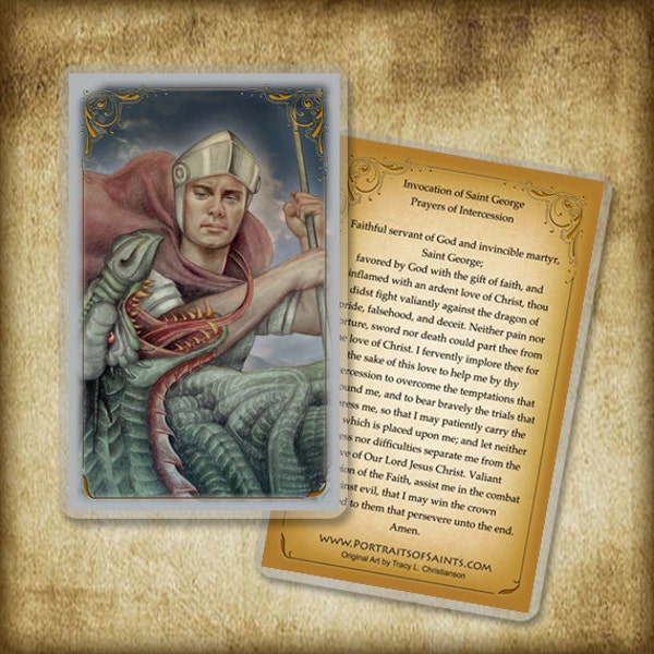 St. George Prayer Card - Etsy