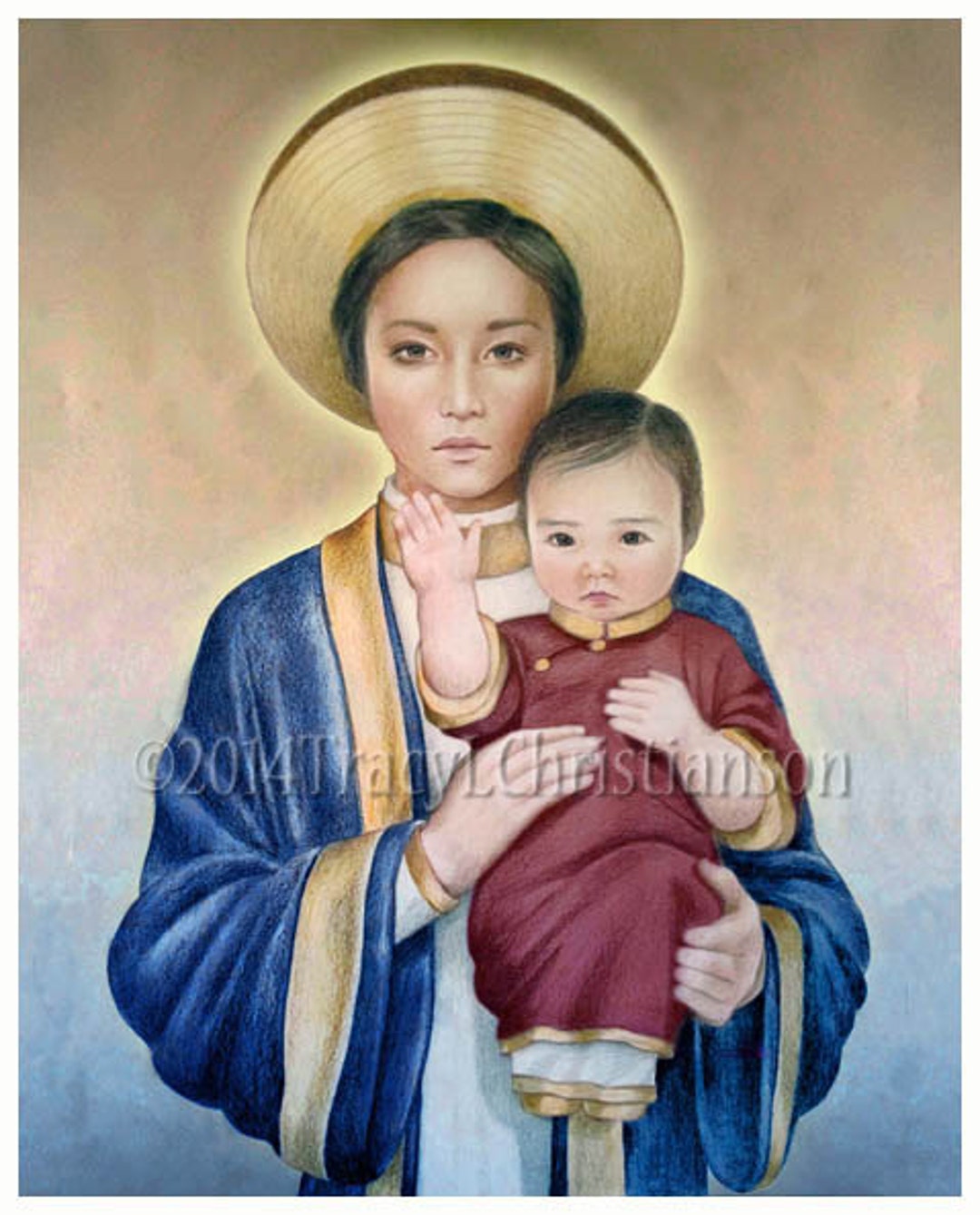 Our Lady of Lavang Art Print, Our Lady of Vietnam, Virgin Mary and ...
