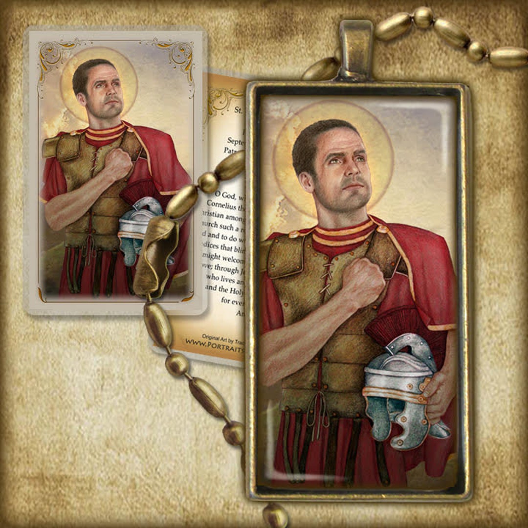 St. Cornelius the Centurion Pendant and Holy Card GIFT SET for ...
