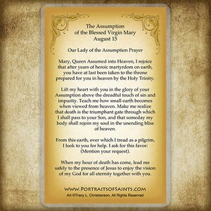 The Assumption of Mary Holy Card/prayer Card - Etsy
