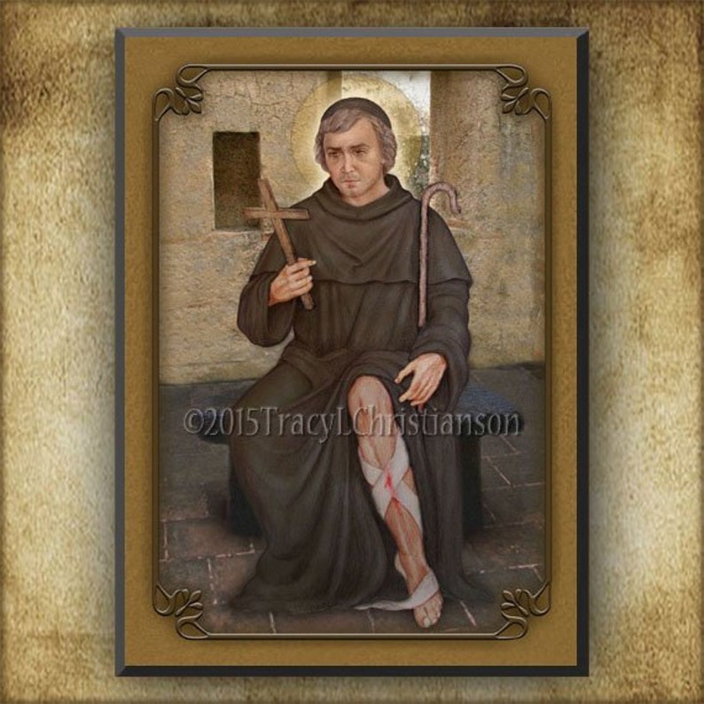 St. Peregrine Laziosi Wood Icon and Holy Card GIFT SET | Etsy