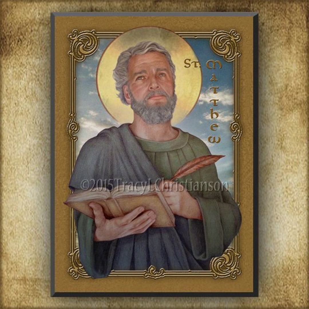 St. Matthew the Apostle Wood Plaque & Holy Card GIFT SET, Catholic ...