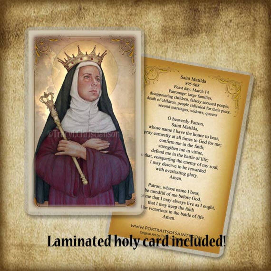 St. Matilda Pendant and Holy Card GIFT SET Saint for Dysfunctional ...