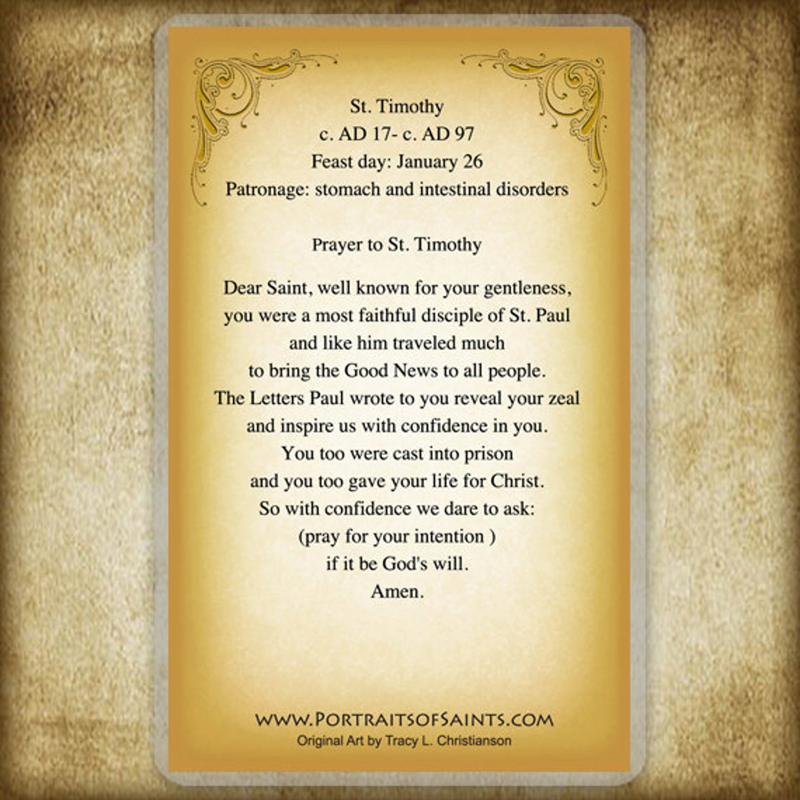 St. Timothy Holy Card, Apostle - Etsy