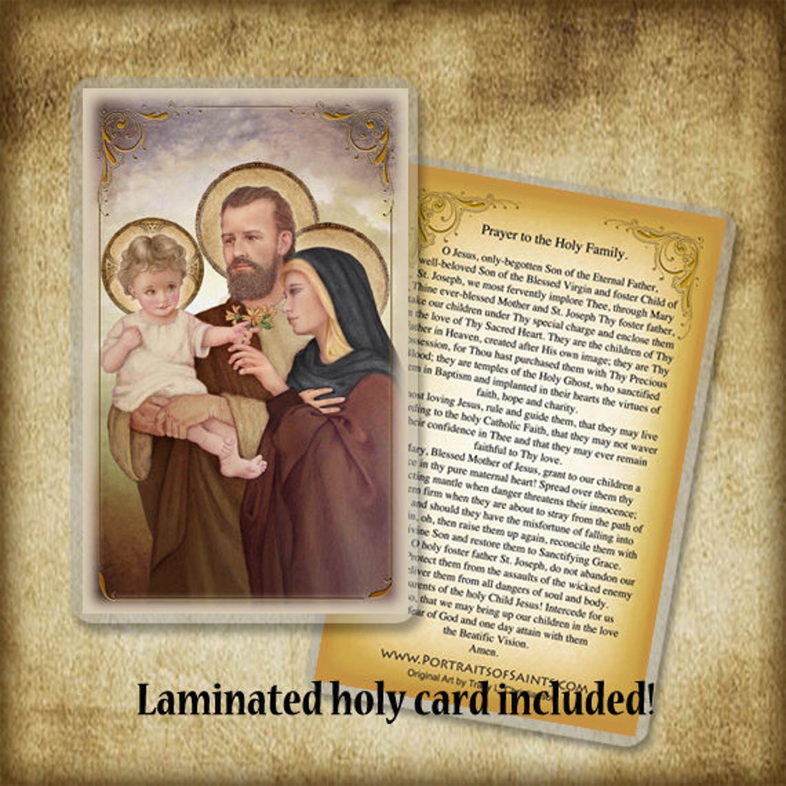 The Holy Family F Plaque & Holy Card Gift Set for a - Etsy