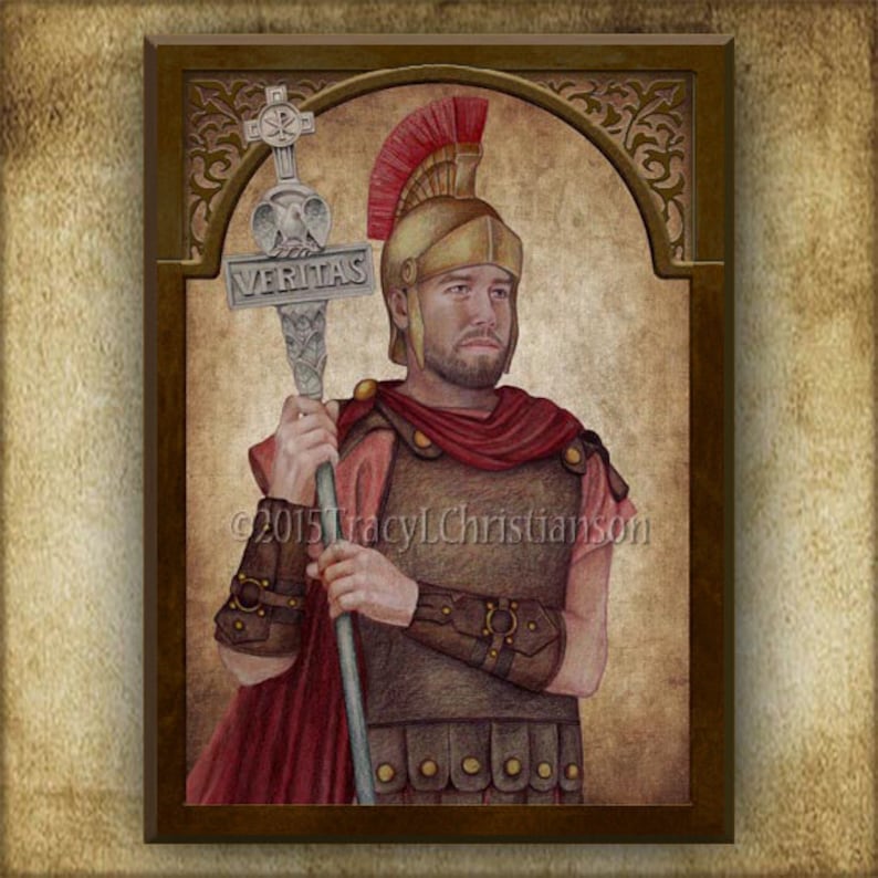 St. Adrian of Nicomedia Wood Icon & Holy Card GIFT SET, Patron Saint of ...