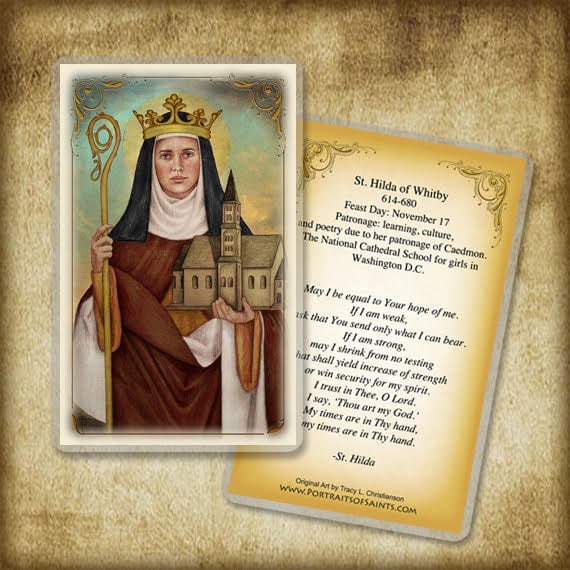 St. Hilda of Whitby Holy Card | Etsy