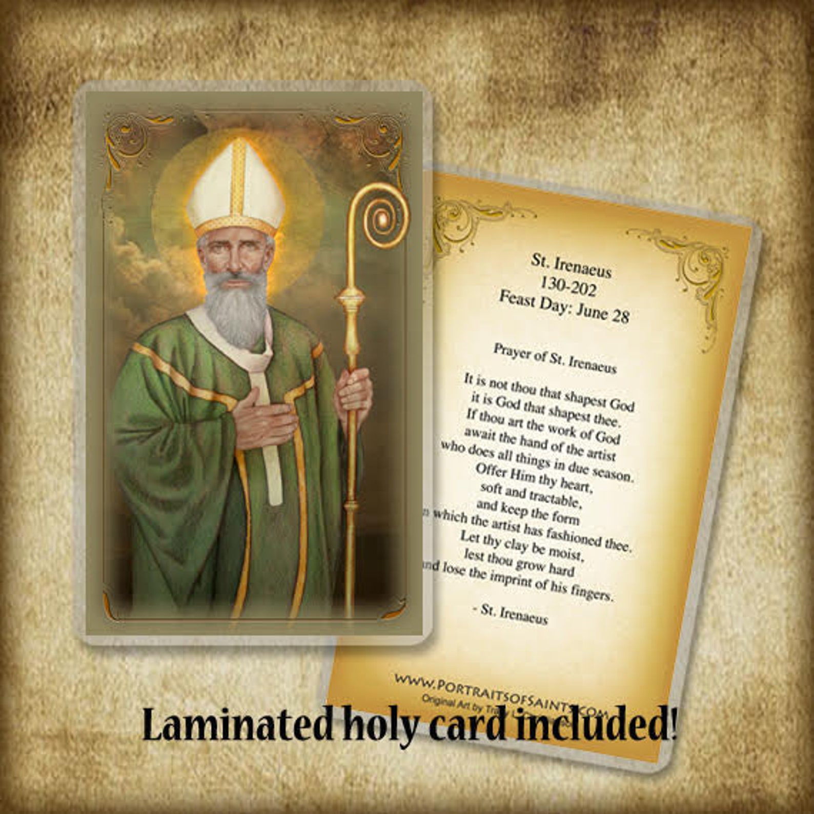 St. Irenaeus of Lyons Wood Icon & Holy Card GIFT SET Patron - Etsy