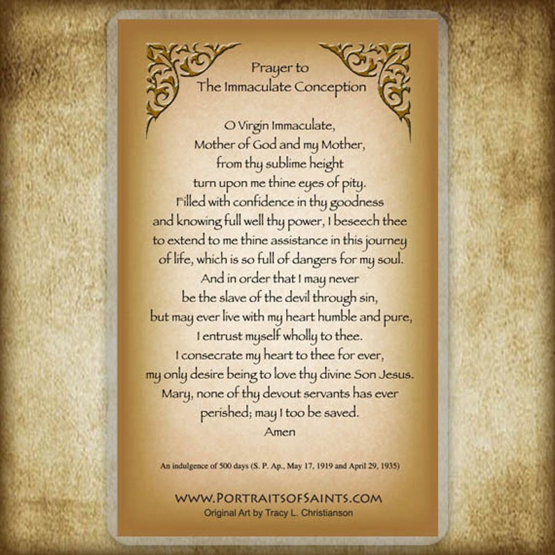 Immaculate Conception Holy Card for First Holy Communion - Etsy