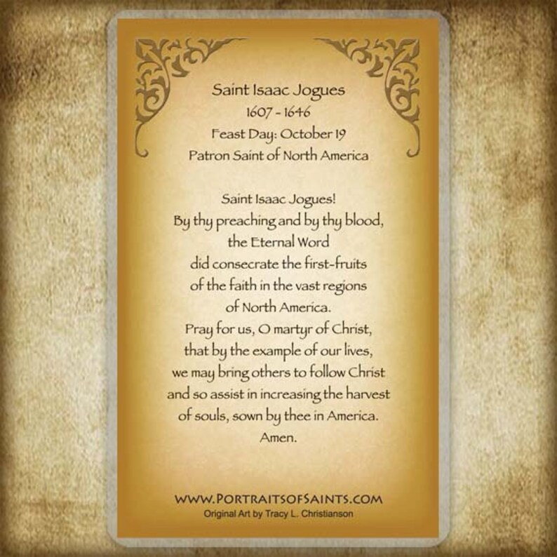 St. Isaac Jogues Holy Card North American Martyr - Etsy