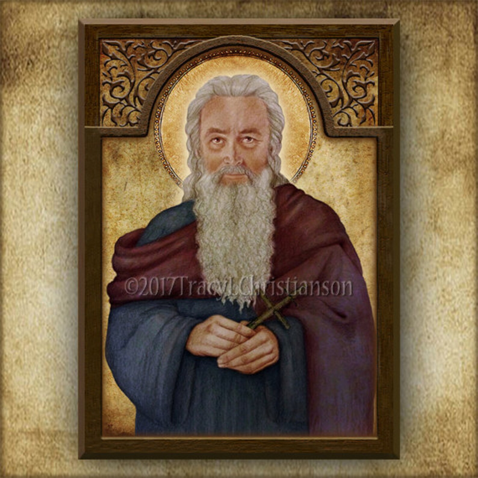 St. Benjamin Wood Icon & Holy Card GIFT SET for Evangelist - Etsy