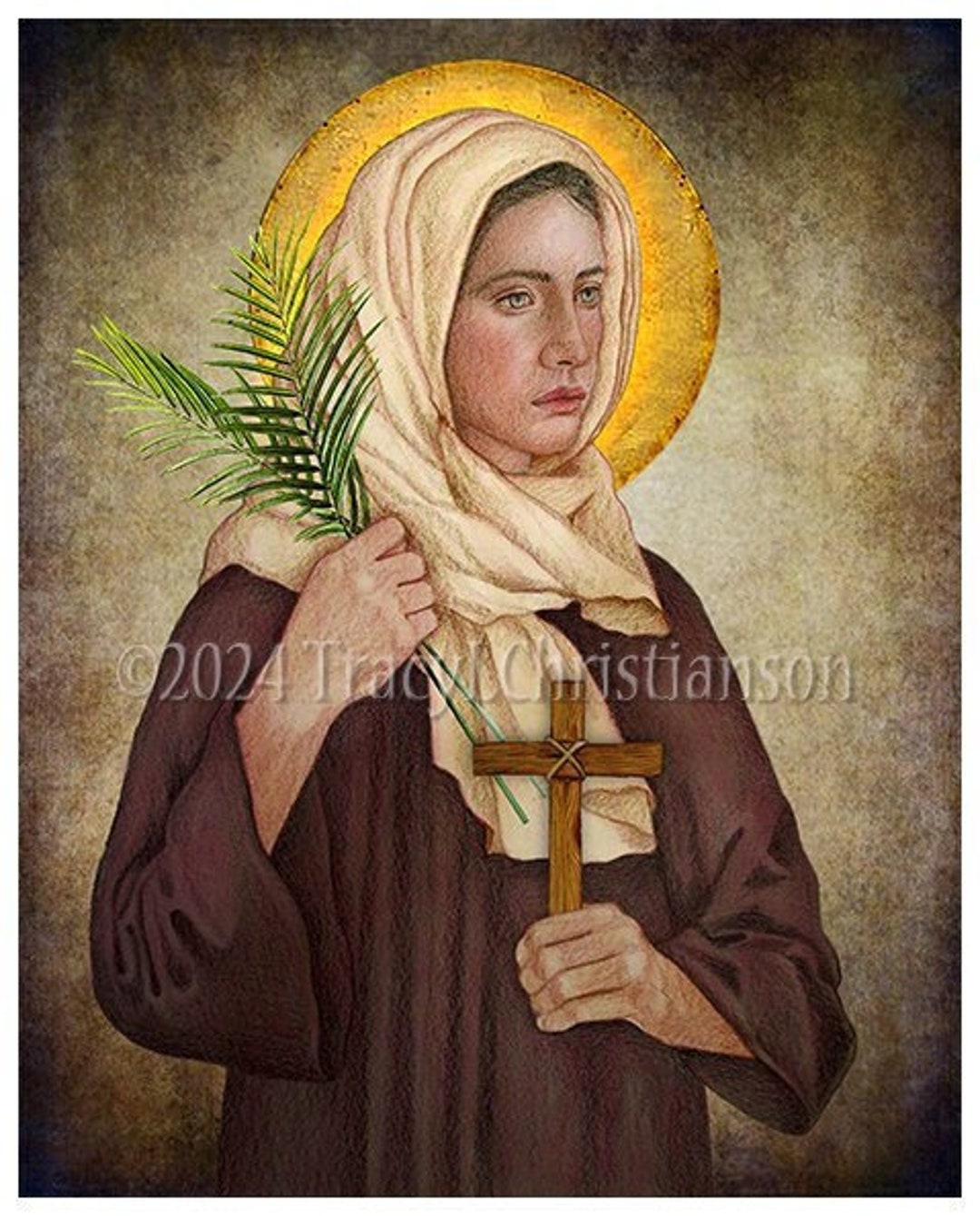 St. Valentina of Caesarea Art Print/picture Catholic Saint - Etsy