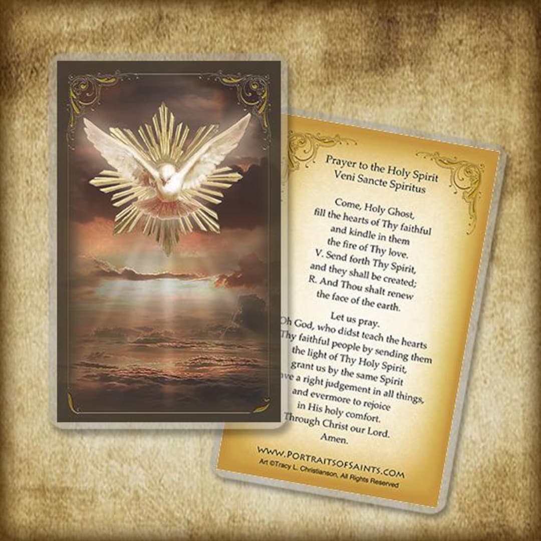Holy Spirit Holy Card/prayer Card /come Holy Ghost Prayer - Etsy
