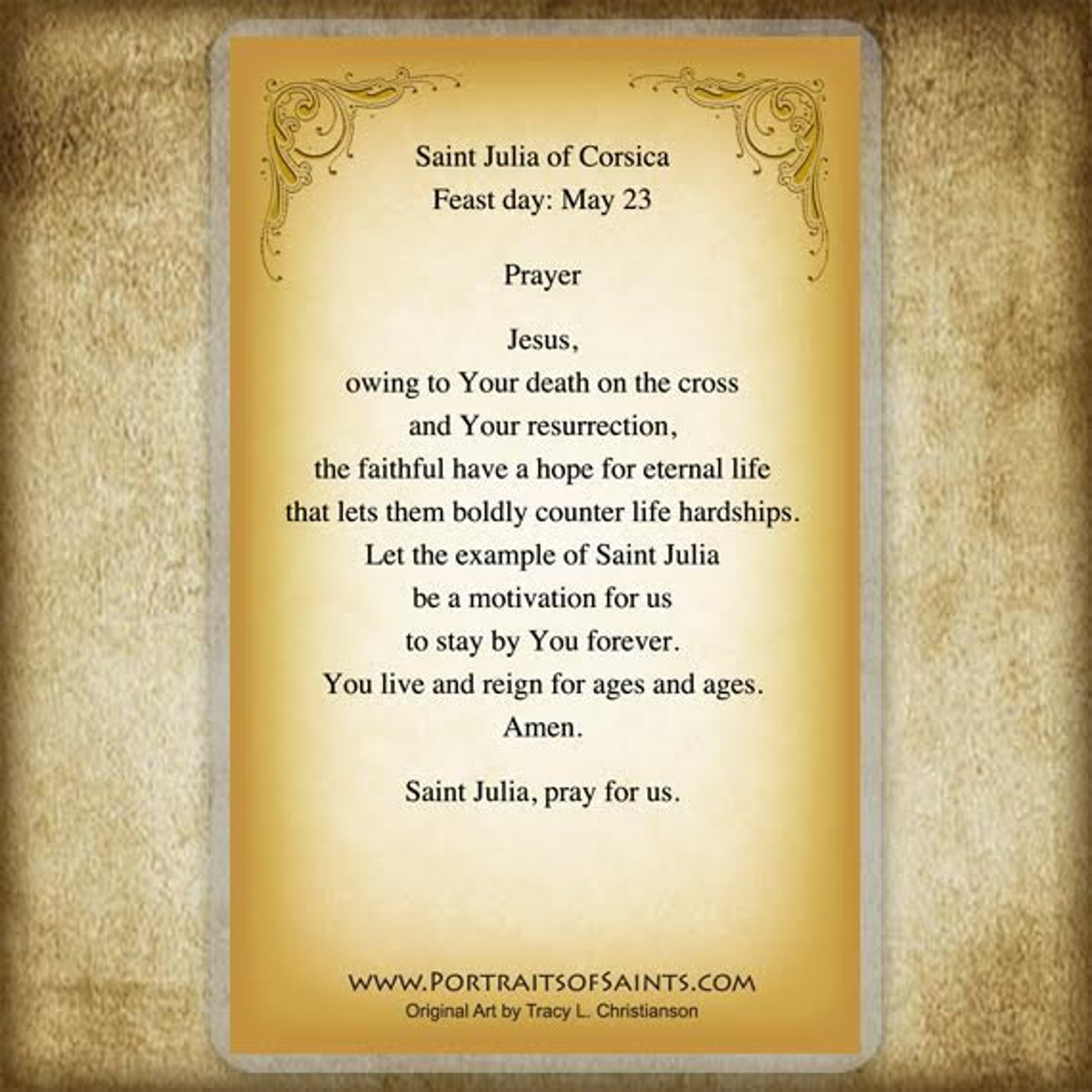St. Julia of Corsica Holy Card, Patron of Abuse Victims - Etsy