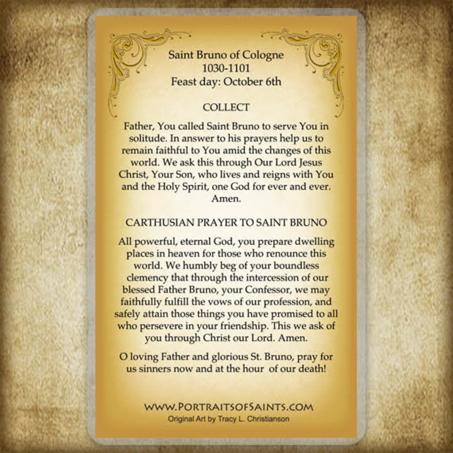 St. Bruno of Cologne Holy Card Saint Prayer Card - Etsy