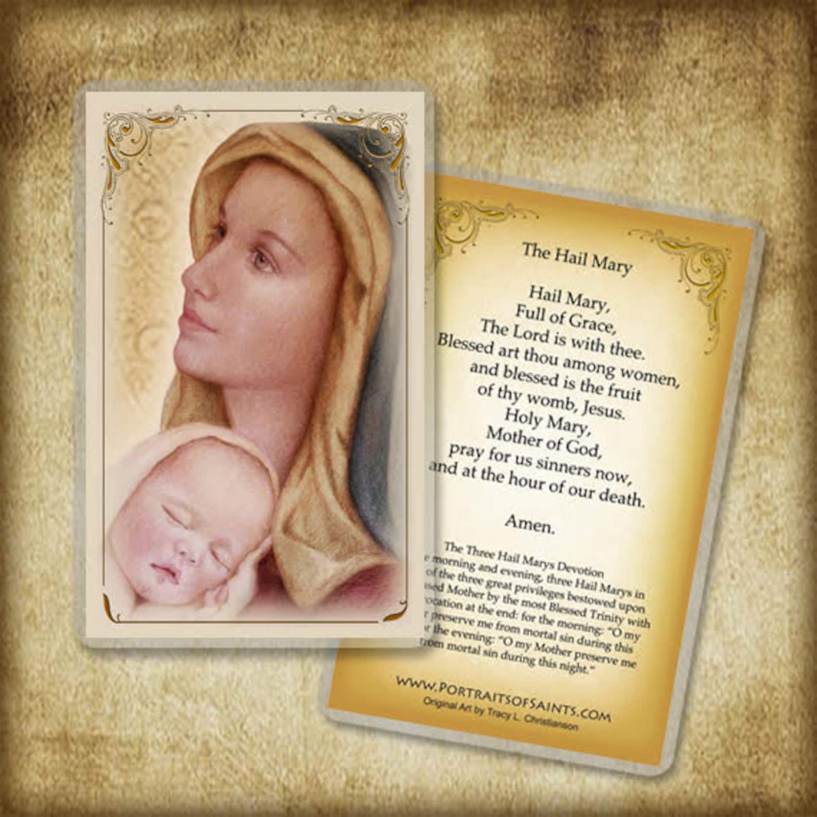 The Hail Mary Holy Card, Prayer Card - Etsy