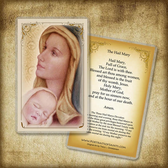 The Hail Mary Holy Card Prayer Card - Etsy Australia
