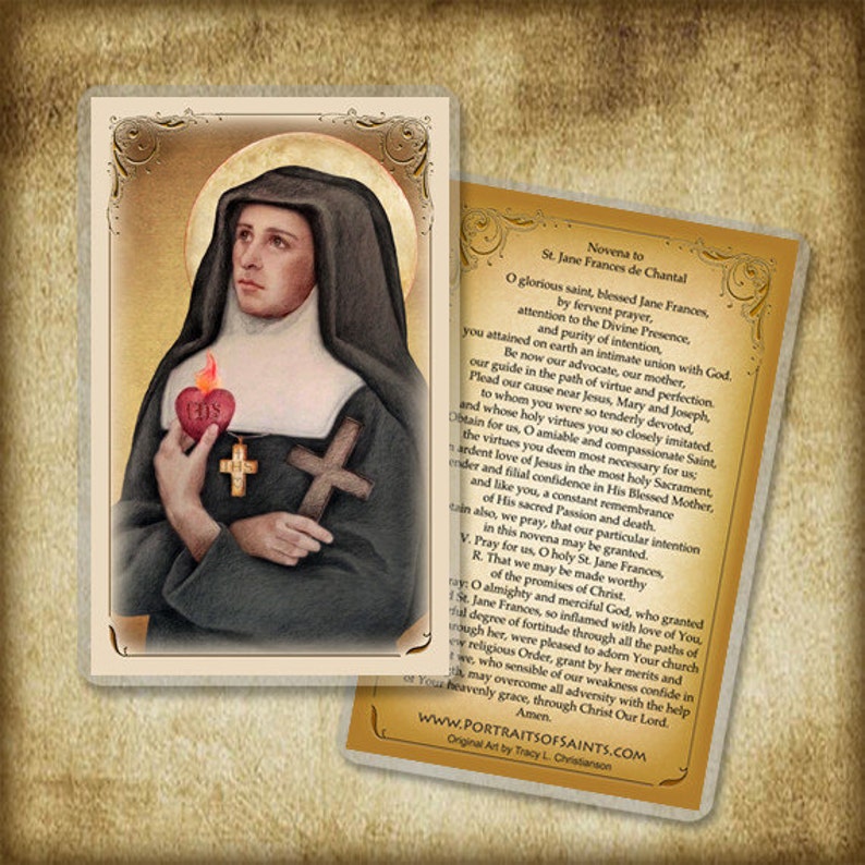 St. Jane Frances De Chantal Holy Card, Patron of Widows - Etsy